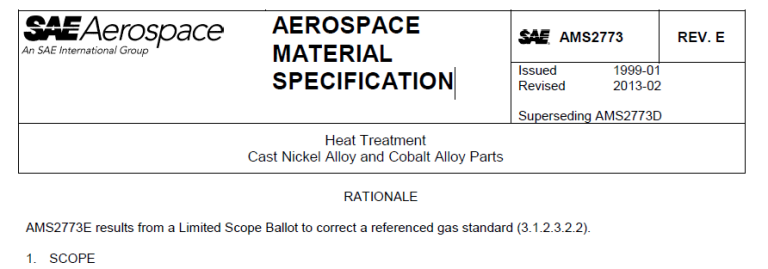 AEROSPACE MATERIAL SPECIFICATION Heat Treatment Cast Nickel Alloy and ...